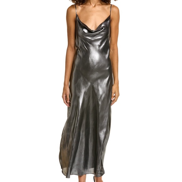 All Saints | Dresses | All Saints Silver Metallic Slip Dress | Poshmark